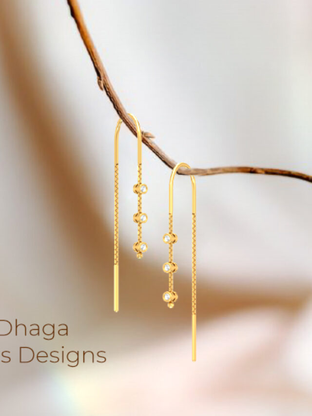 6+ Modern Sui Dhaga Gold Earrings Designs Wear On Diwali